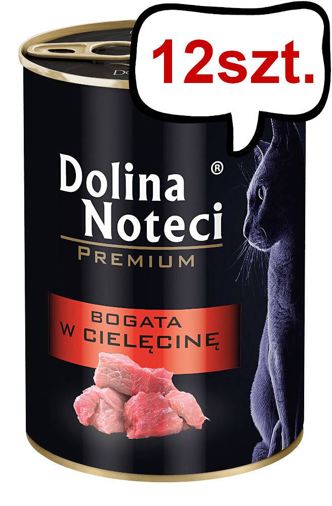 Dolina Noteci Premium Bogata w Cielęcinę Mokra Karma dla kota op. 400g Pakiet 12szt.