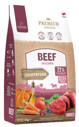 Pokusa Premium Selection Countryside Beef Sucha Karma dla psa op. 3kg