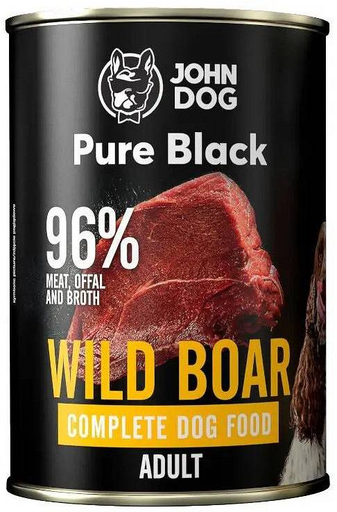 John Dog Pure Black Adult Wild Boar Mokra Karma dla psa op. 400g