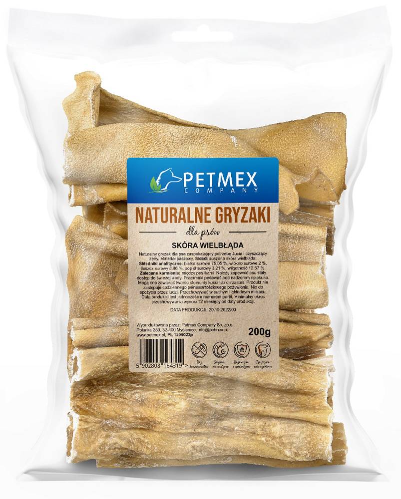 Petmex Przysmak Skóra wielbłąda dla psa op. 200g Petmex Przysmak Skóra wielbłąda dla psa op. 200g
