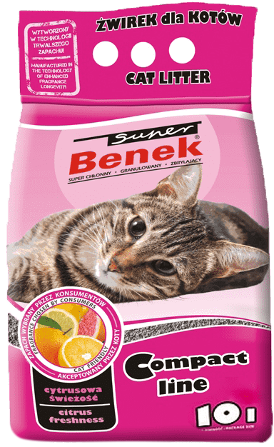 Super Benek Żwirek bentonitowy Compact Active Cytrusowa Świeżość dla ...