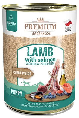 Pokusa Premium Selection Countryside Puppy Jagnięcina z łososiem Mokra ...
